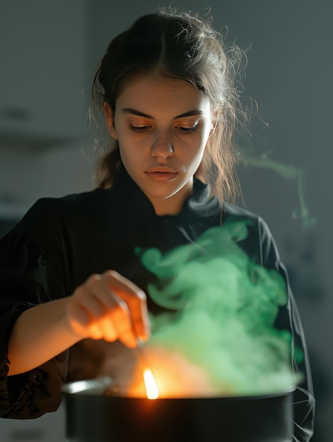Young Witch Creating Magic with Green Smoke AI Generative | Premium AI ... Young Witch Creating Magic with Green Smoke AI Generative | Premium AI ...