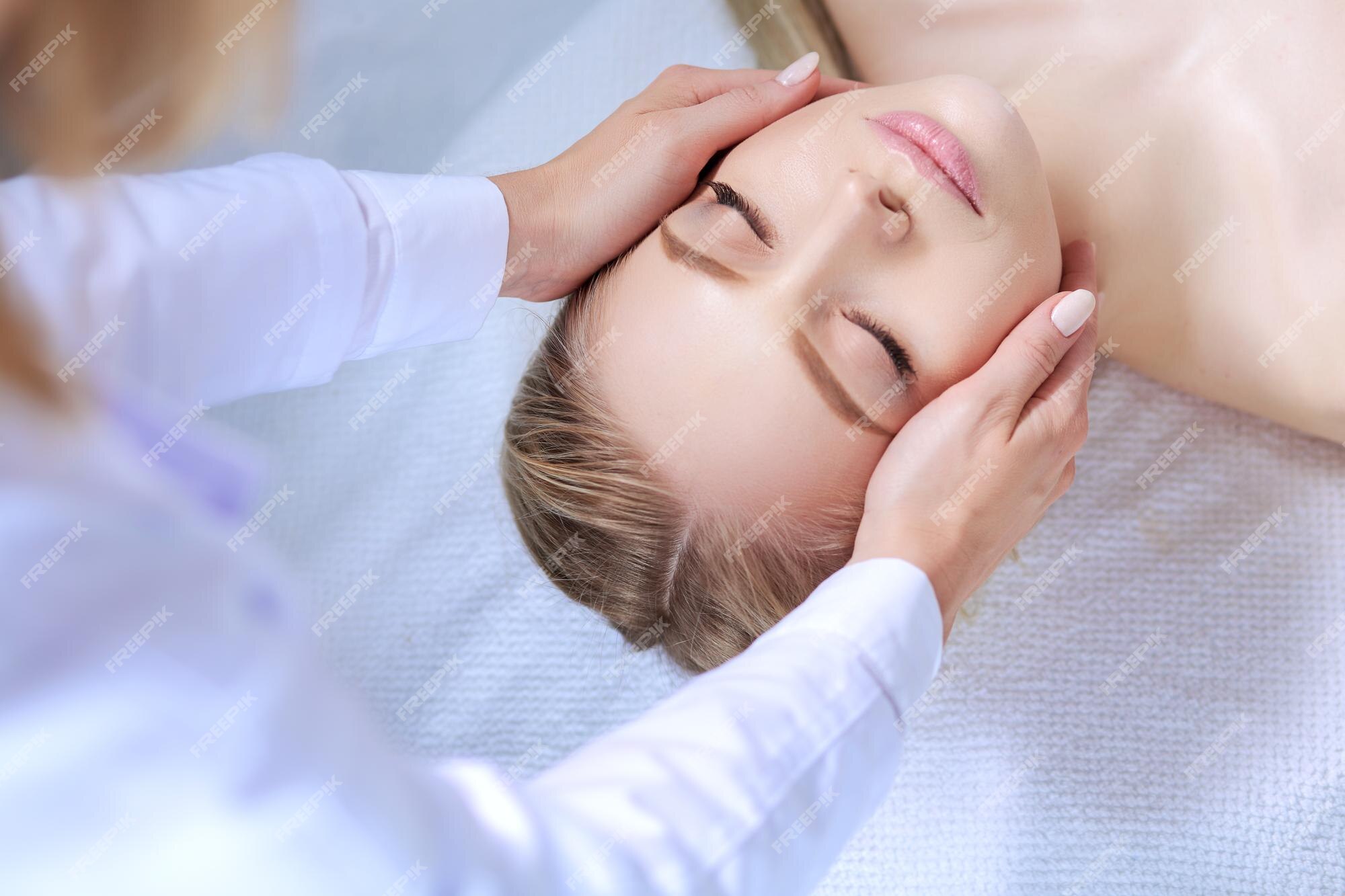 Premium Photo Young Woman Lying On A Massage Tablerelaxing With Eyes