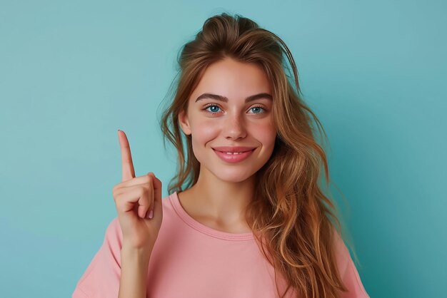 Premium Photo | Young woman pointing finger gesture Premium Photo | Young woman pointing finger gesture