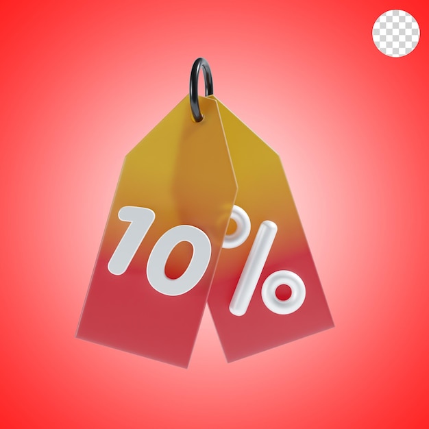 Premium Psd 10 Percent Off 3d Icon Illustratrion