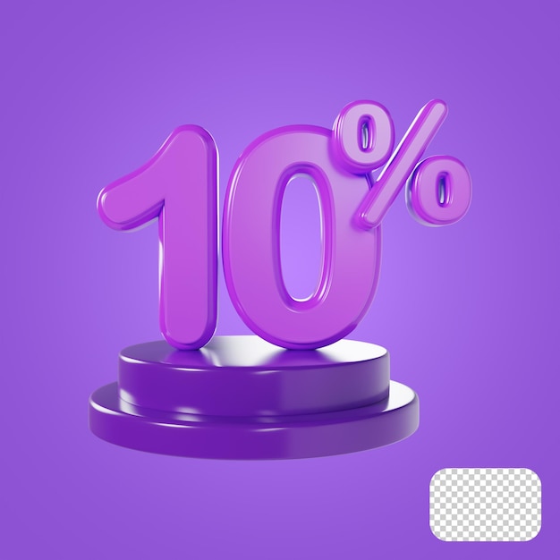 Premium Psd 10 Percent Off Discount Price 3d Rendering