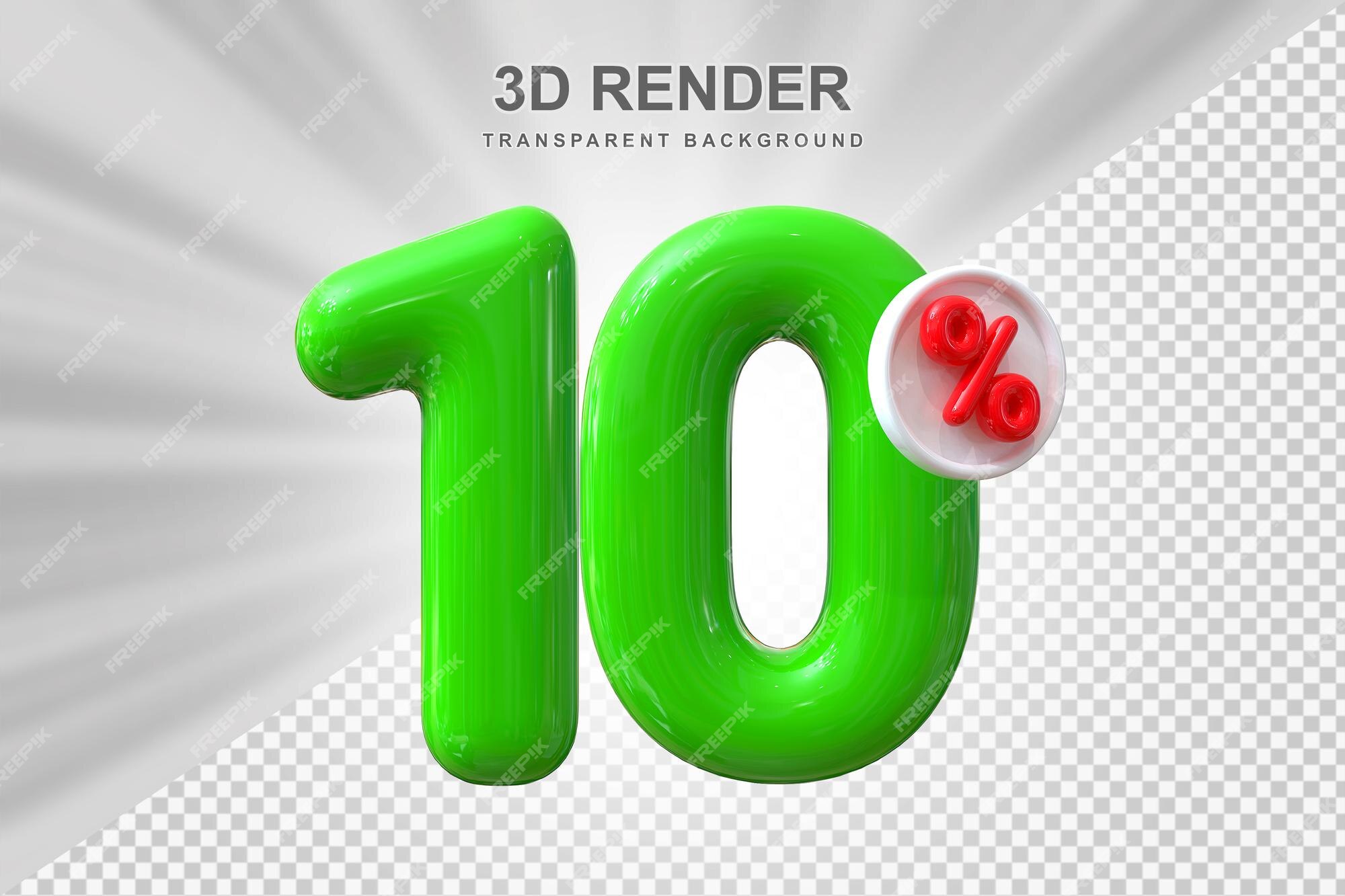 Premium Psd 10 Percent Offer In 3d Balloon Rendering