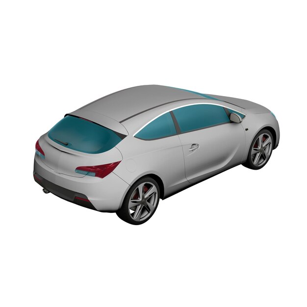 Premium PSD | 2d white car rear left side view Premium PSD | 2d white car rear left side view