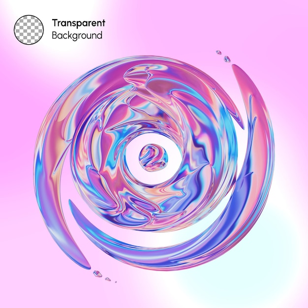 Premium PSD | 3d abstract fluid twisted holographic shape Premium PSD | 3d abstract fluid twisted holographic shape