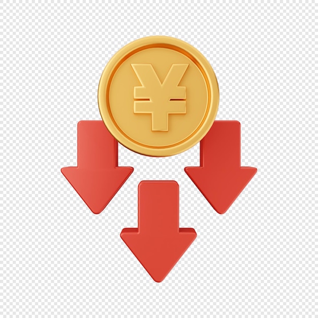 Premium PSD | 3D Arrow Increase and decrease icon illustration