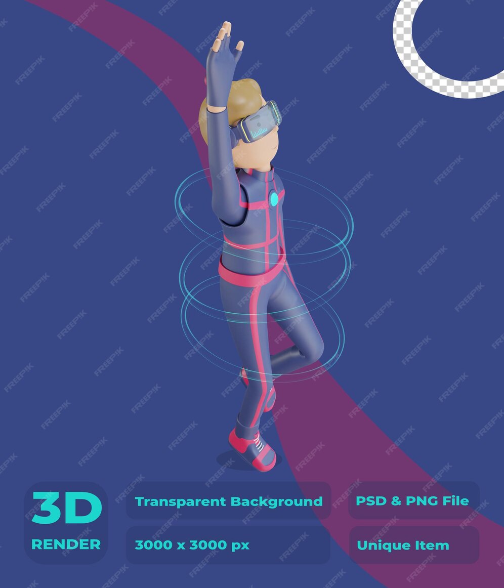 Premium Psd 3d Character Metaverse Teleport