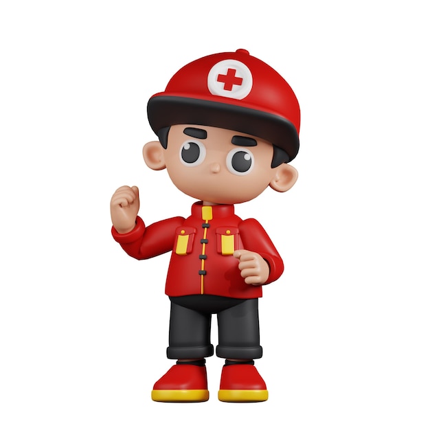 Premium Psd 3d Character Paramedic Congratulation Pose