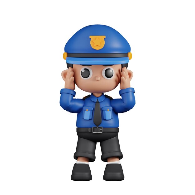 Premium Psd 3d Character Policeman Dizzy Pose