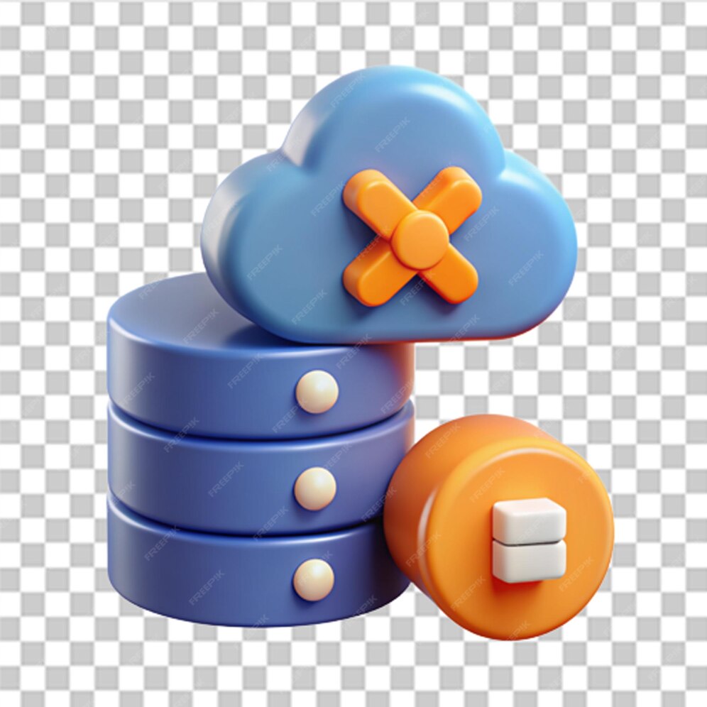 3D Cloud computing error icon Concept of broken communication with ...