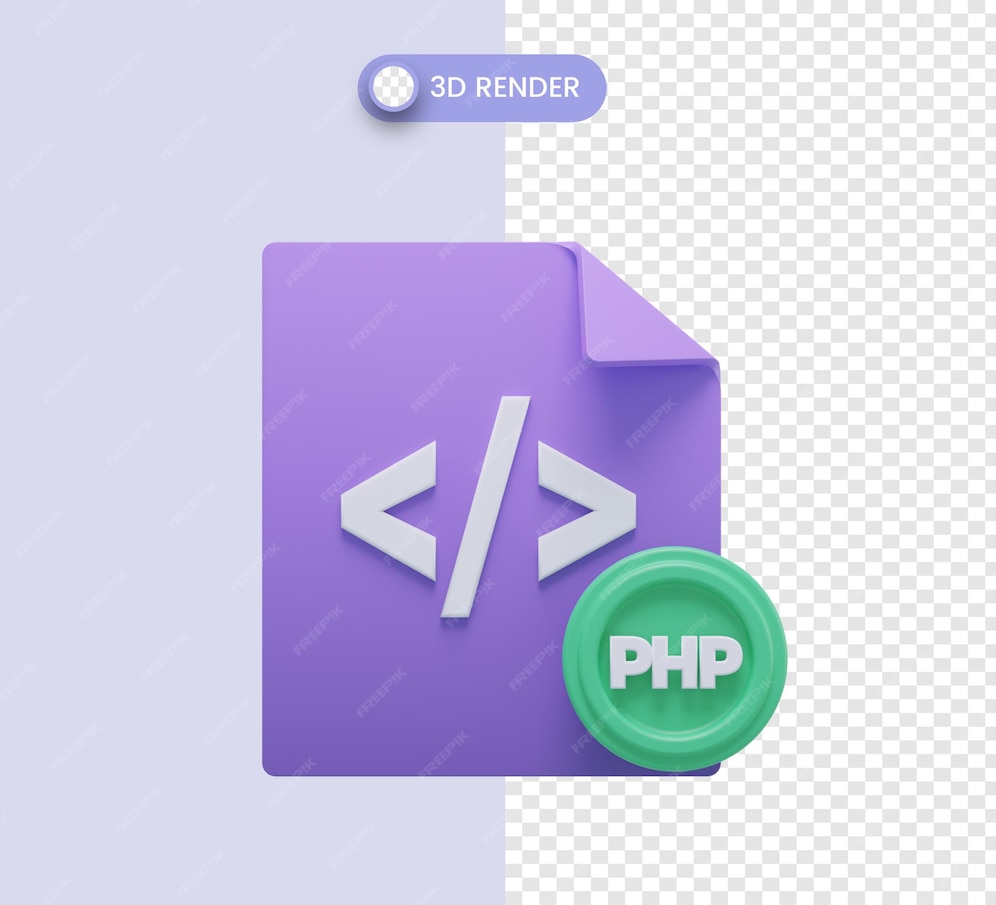 Premium PSD | 3d coding file with purple color for web development, programing project