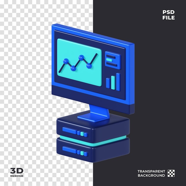 Premium PSD | 3D Data Visualization Icon Render Premium PSD | 3D Data Visualization Icon Render