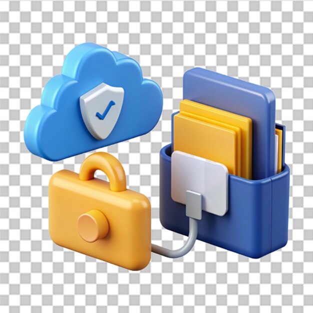 3d File Transfer Illustration Files Transferred Encrypted Form Two Folder With Document And