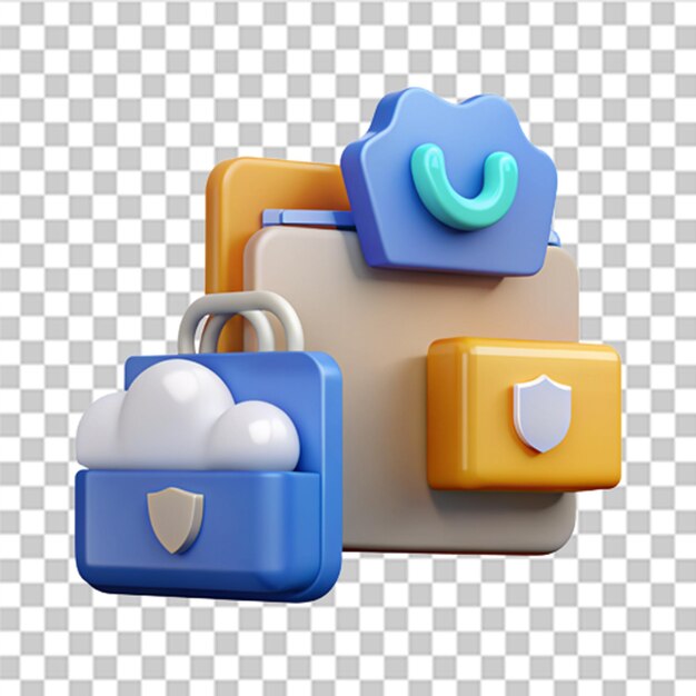 3d File Transfer Illustration Files Transferred Encrypted Form Two Folder With Document And