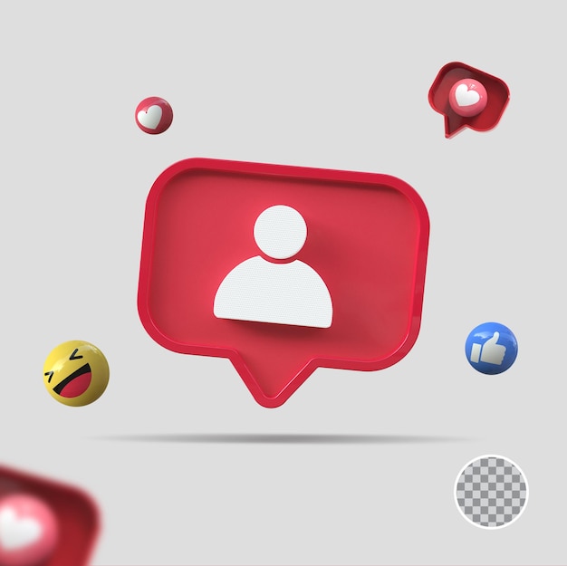 Premium Psd 3d Follower Icon Instagram Render