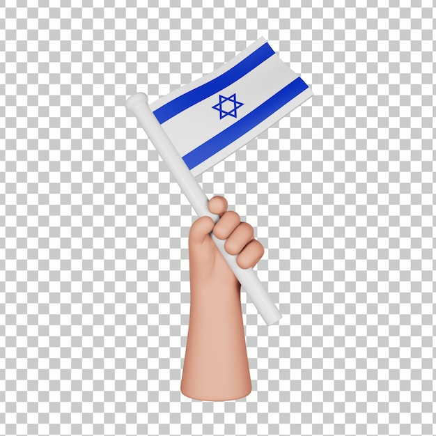 Premium PSD | 3d hand holding a flag of israel Premium PSD | 3d hand holding a flag of israel