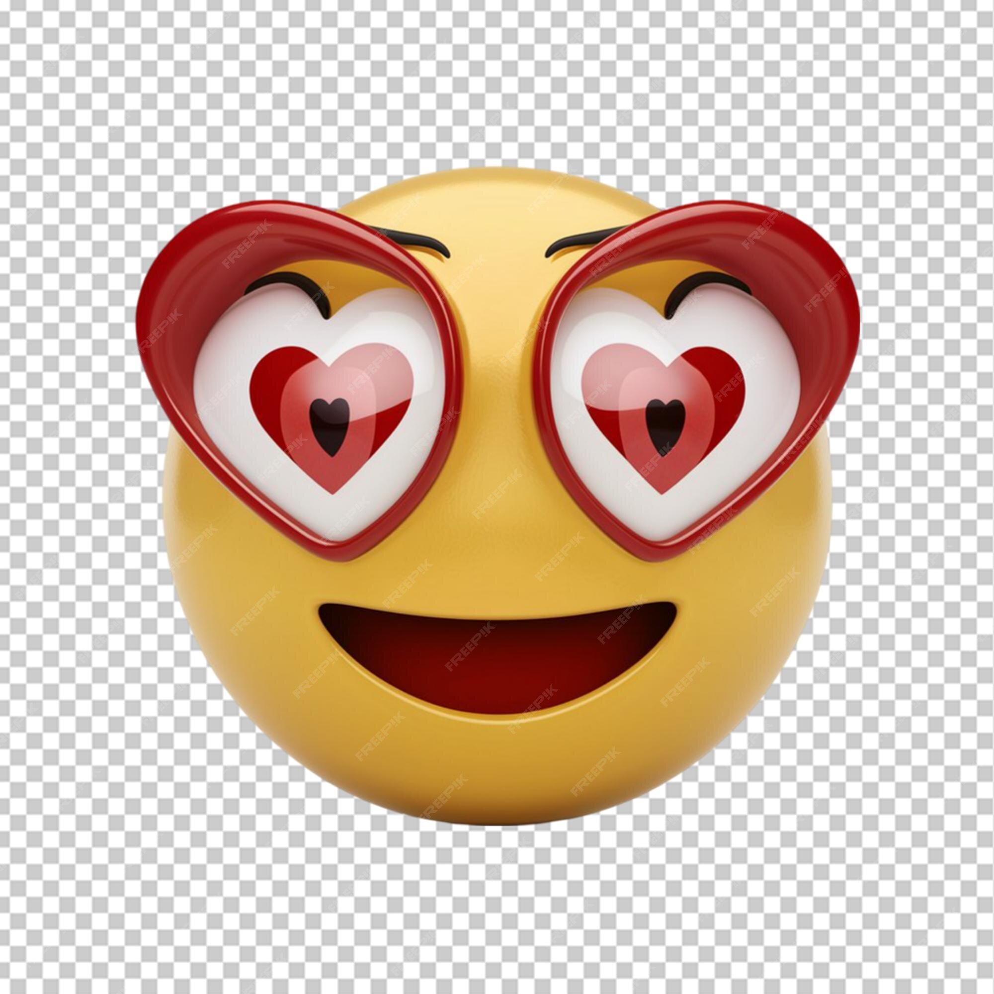 Premium Psd 3d Heart Eyes Emoji With A Yellow Face Isolated On