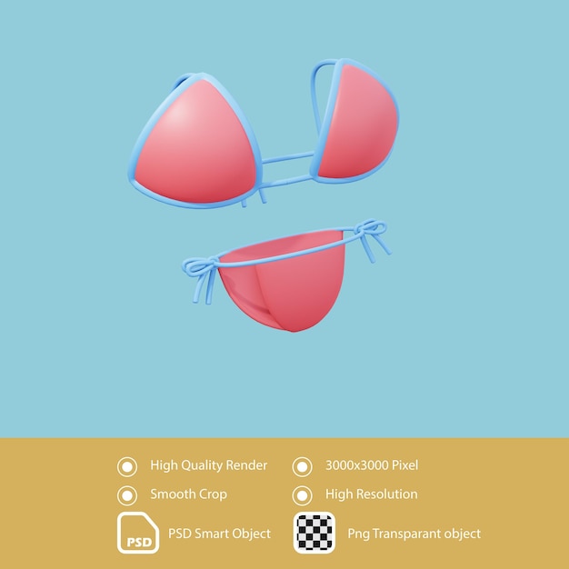 Premium Psd 3d Illustration Bikini Outfit Summer