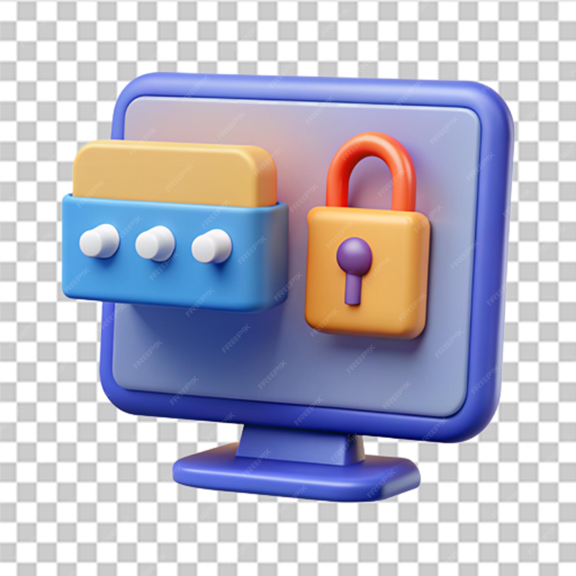 3d Incorrect Password On Computer Padlock And Password Personal Data Protection On The Internet