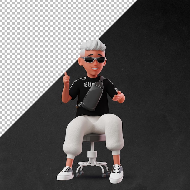 Premium Psd 3d Male Character Sitting
