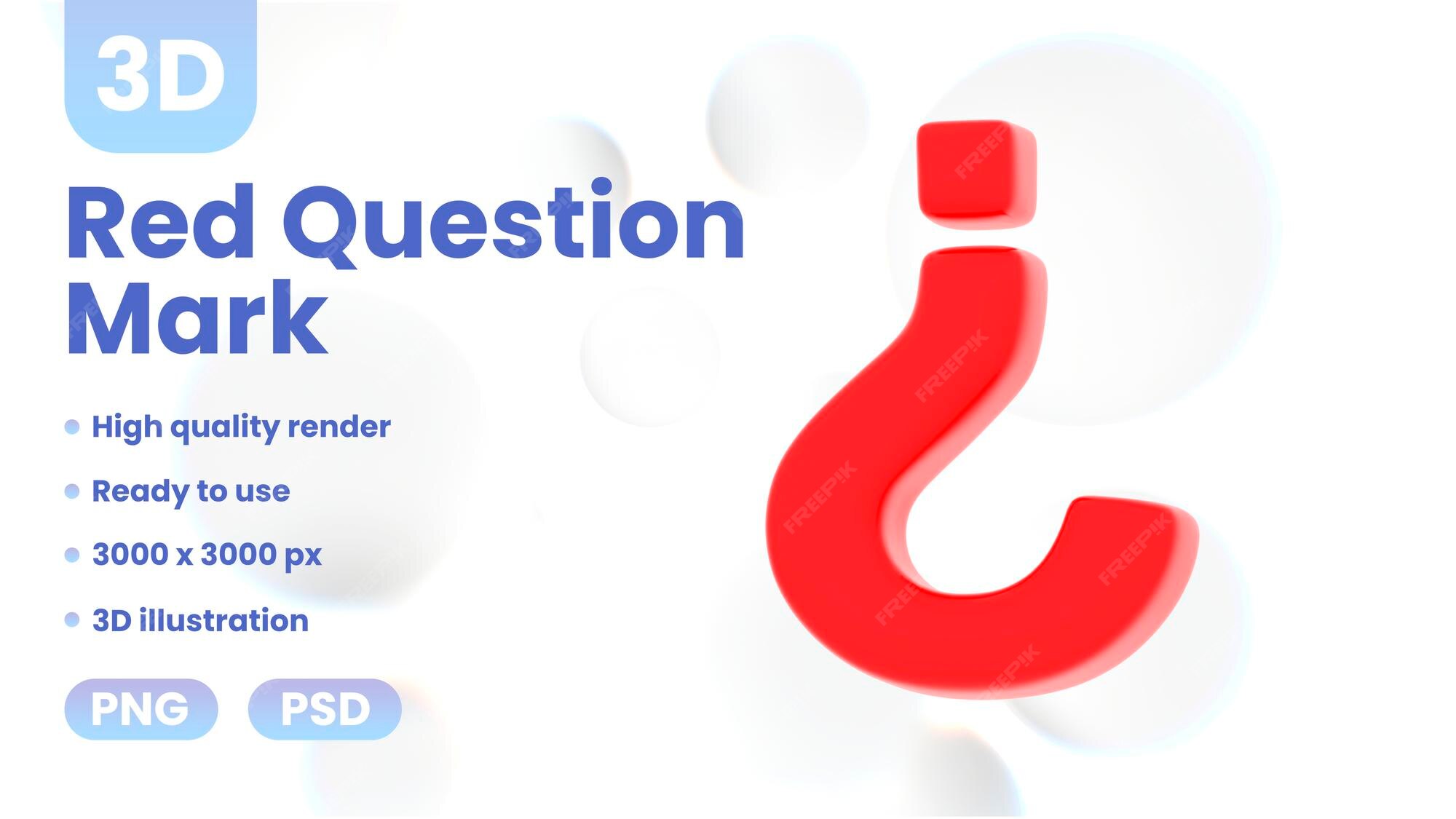 Premium PSD | 3d red question mark Premium PSD | 3d red question mark