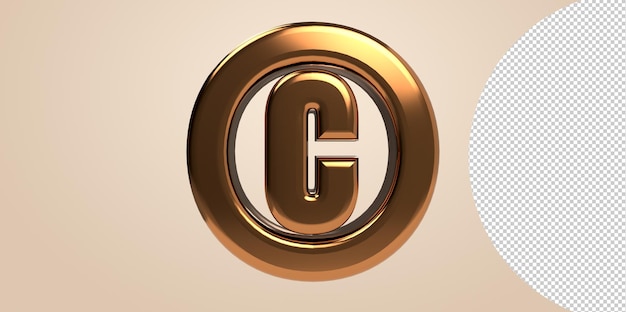 Premium PSD | 3d render copyright sign with transparent background Premium PSD | 3d render copyright sign with transparent background