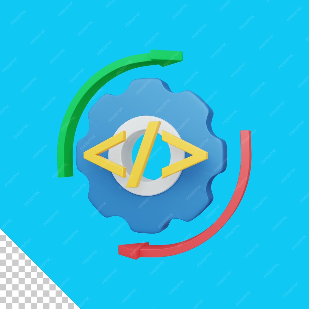 Premium PSD | 3d rendering algorithm concept with gear and colorful ...