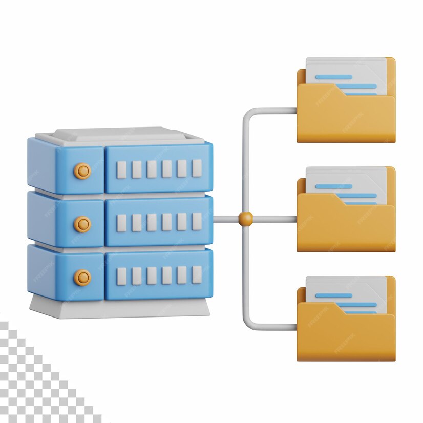 Premium PSD | 3d rendering database folder isolated useful for cloud network computing ...