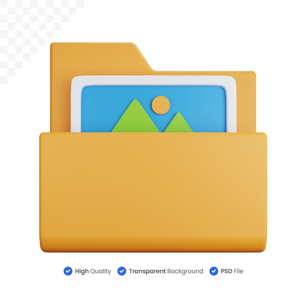 Premium Psd 3d Rendering Image Folder Isolated