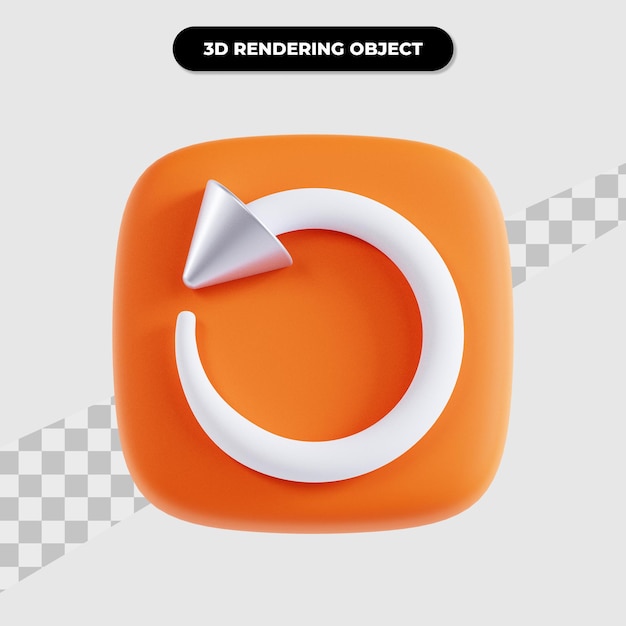 Premium PSD | 3d rendering of rotate left user interface Premium PSD | 3d rendering of rotate left user interface