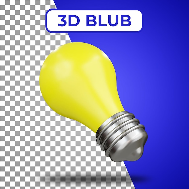 Premium PSD | 3d rendering yellow light bulb icon or creative idea bulb Premium PSD | 3d rendering yellow light bulb icon or creative idea bulb