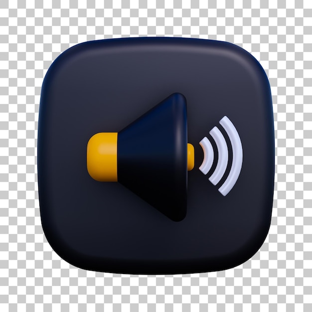 Premium PSD | 3d user interface speaker icon isolated Premium PSD | 3d user interface speaker icon isolated