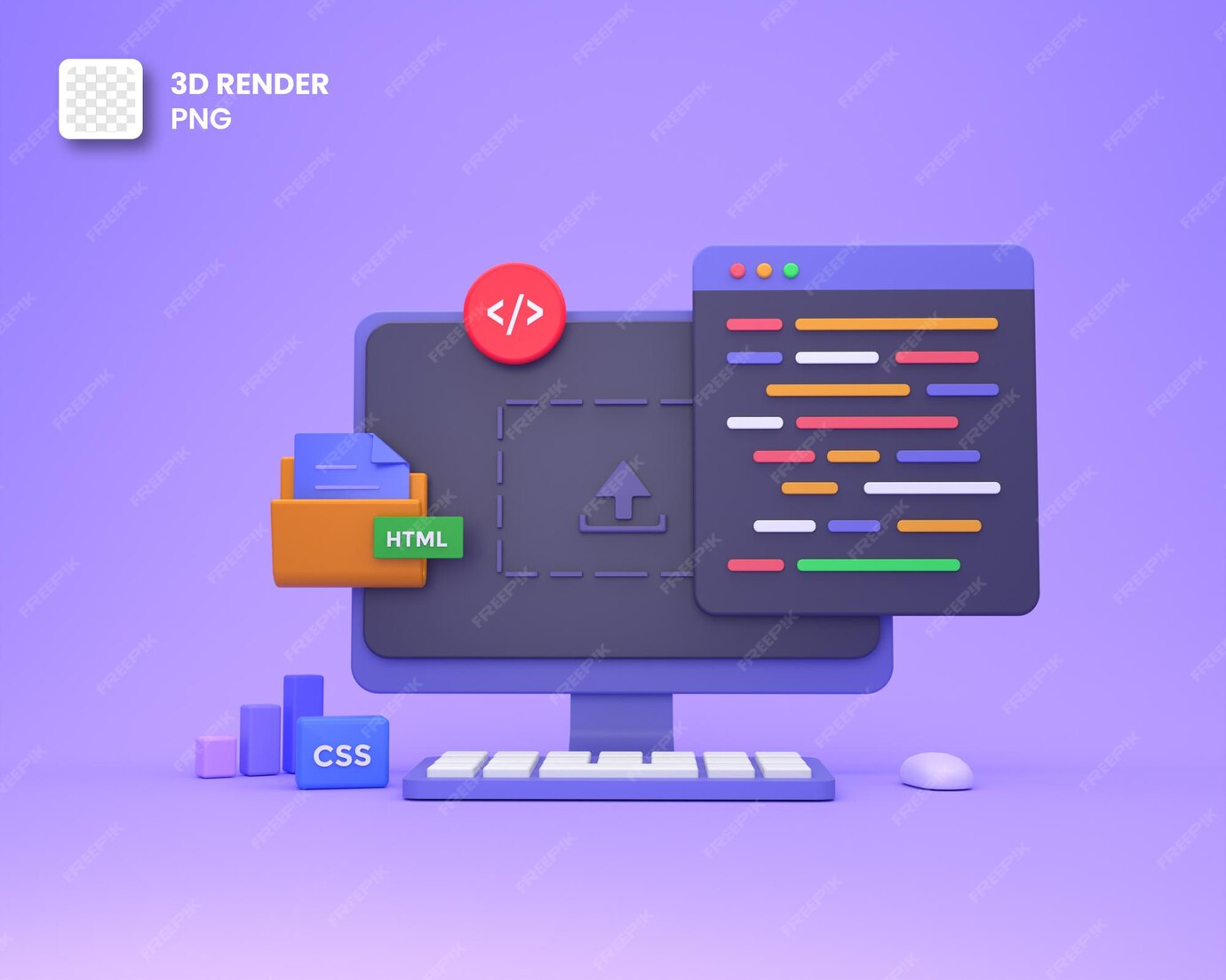 Premium PSD | 3d web development or software development or web design ...