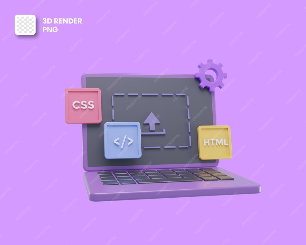 Premium PSD | 3d web development or software development or web design coding and programming ...