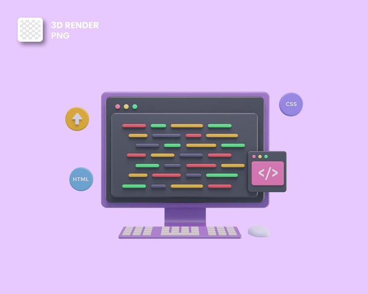 Premium PSD | 3d web development or software development or web design coding and programming ...