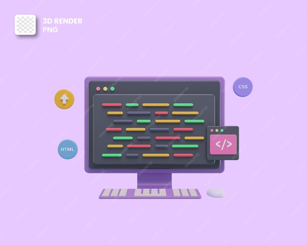 Premium PSD | 3d web development or software development or web design coding and programming ...