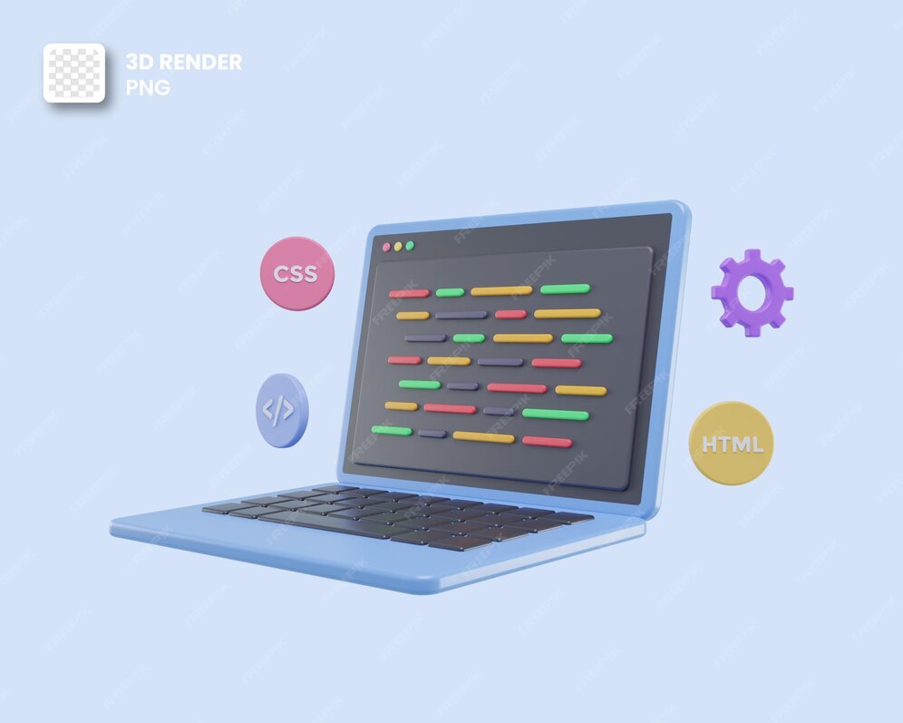 Premium PSD | 3d web development or software development or web design coding and programming ...