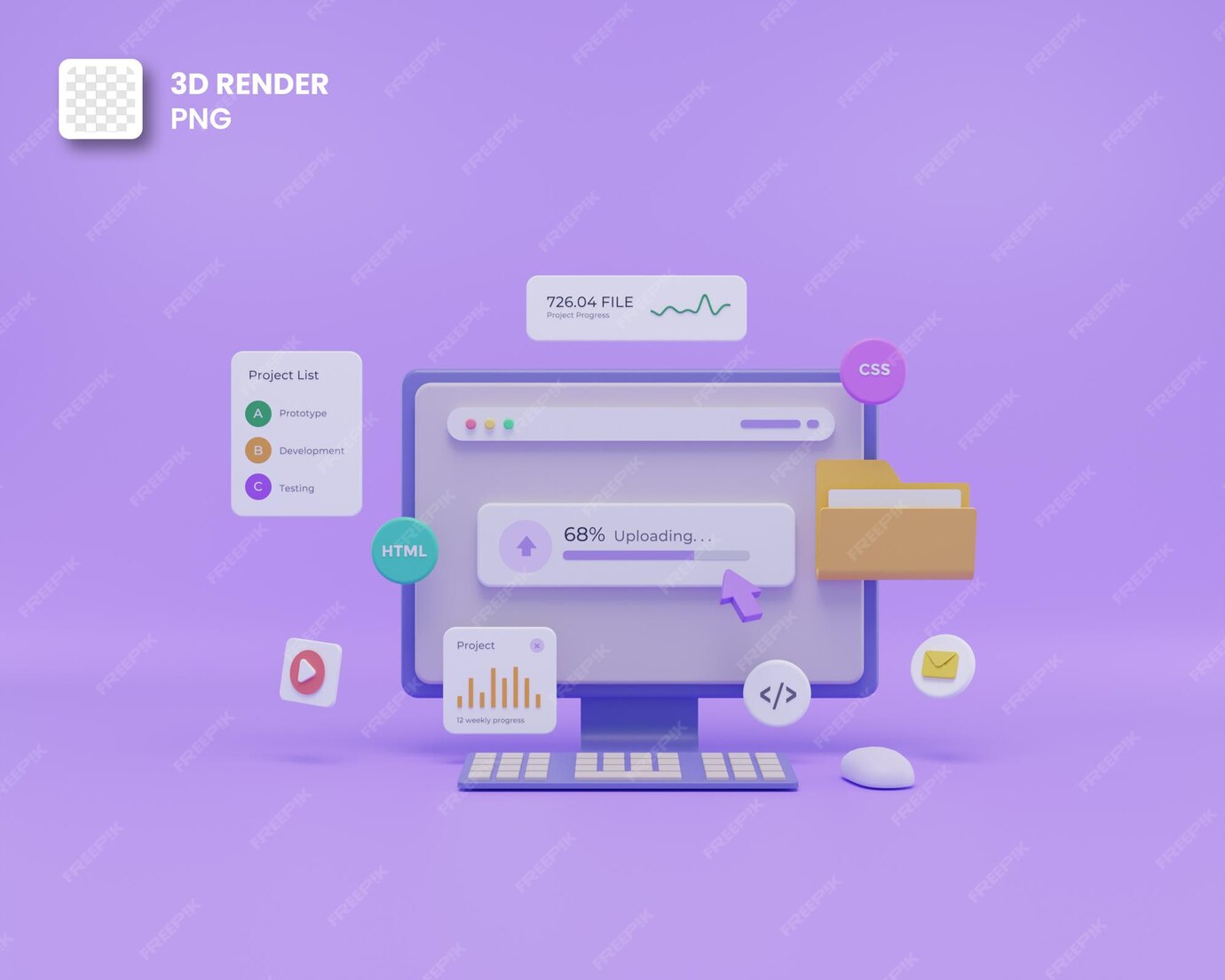 Premium PSD | 3d web development or software development or web design user interface ui or ...