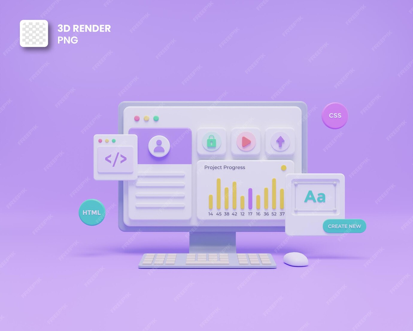 Premium PSD | 3D web development or software development or web design user interface UI or ...