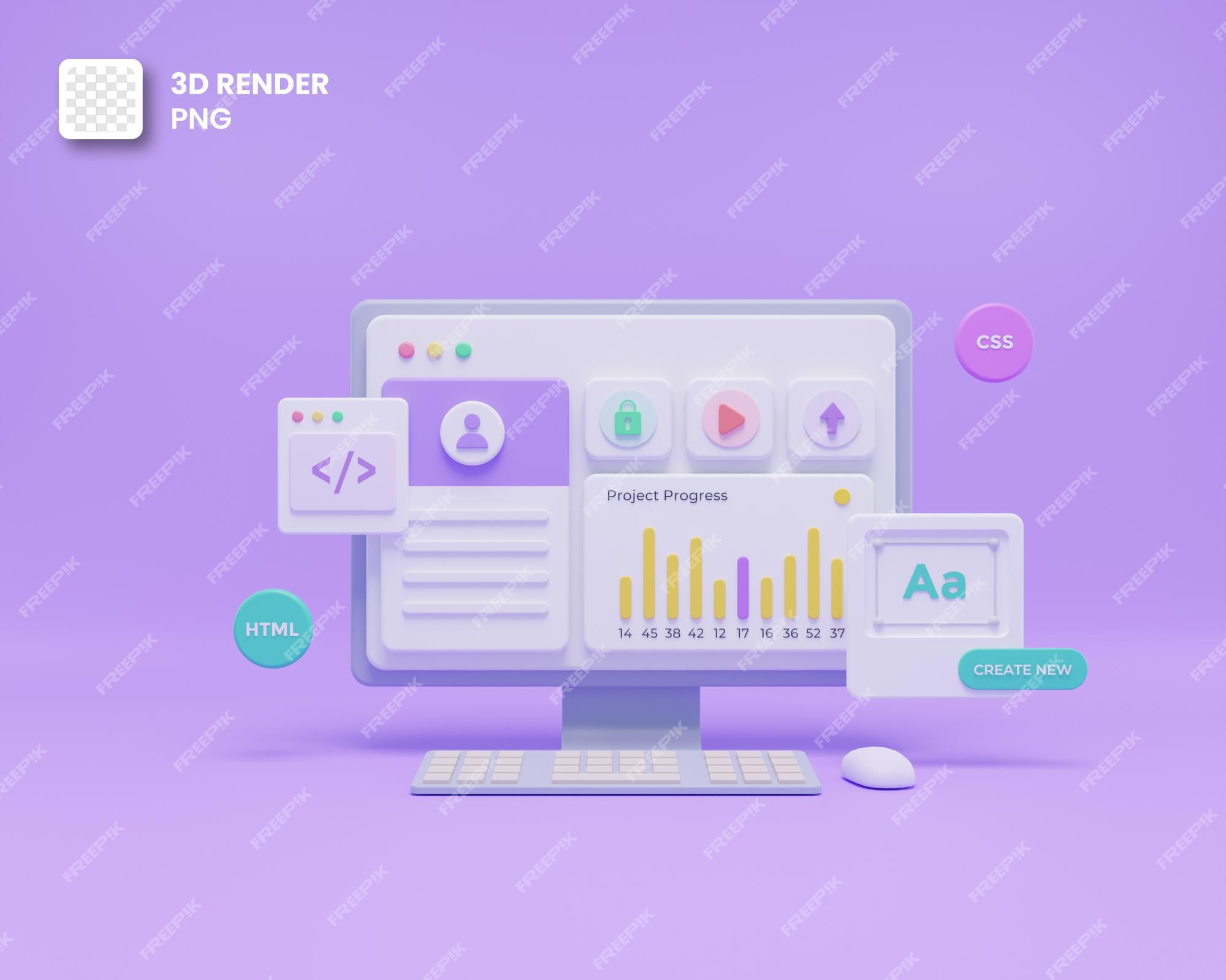 Premium PSD | 3D web development or software development or web design ...