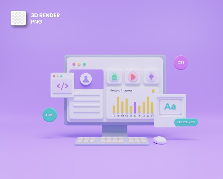 Premium PSD | 3D web development or software development or web design ...