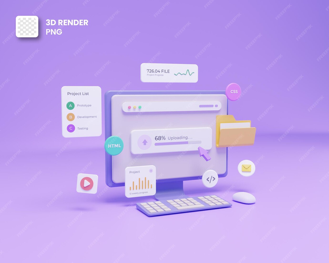 Premium PSD | 3d web development or software development or web design ...