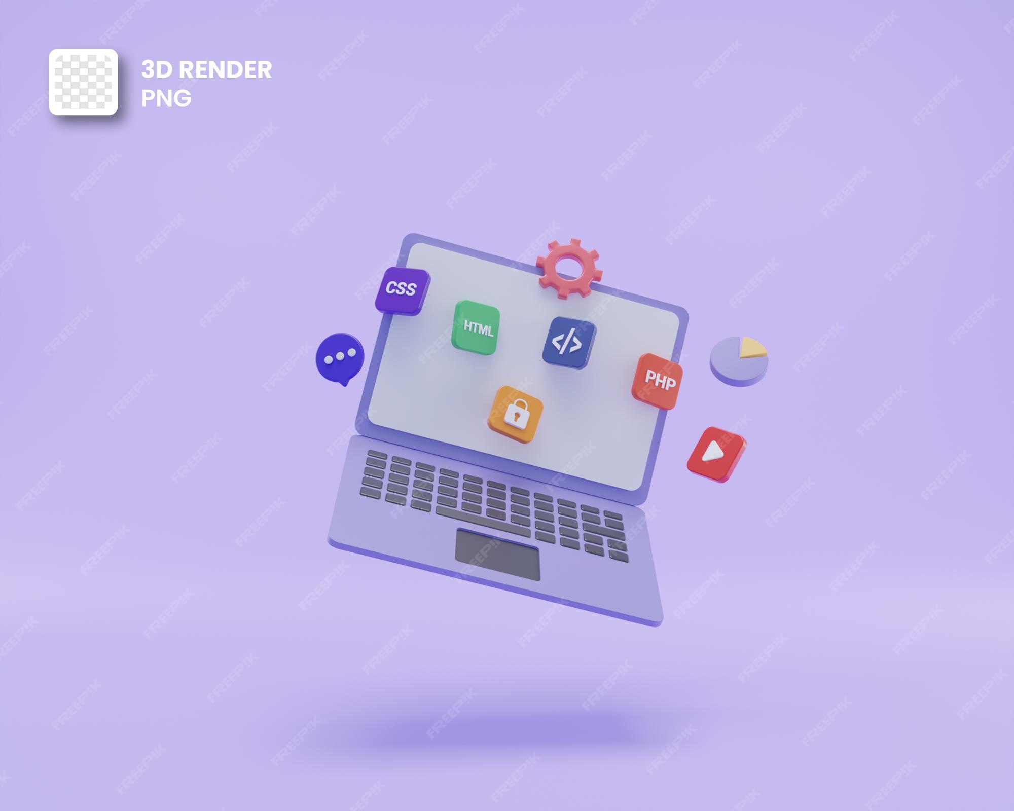 Premium PSD | 3d web development or software development or web design ...