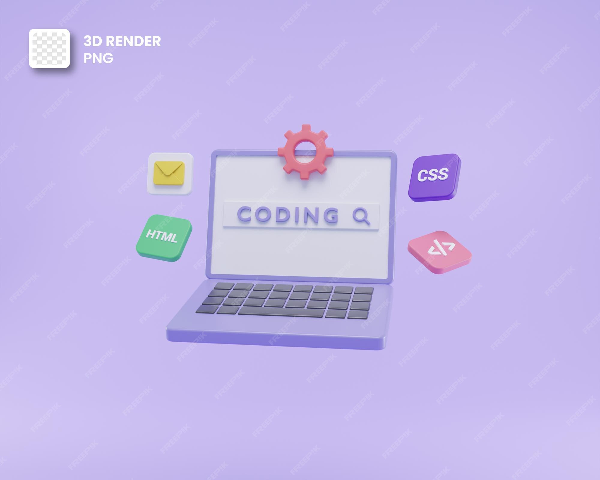 Premium PSD | 3d web development or software development or web design ...