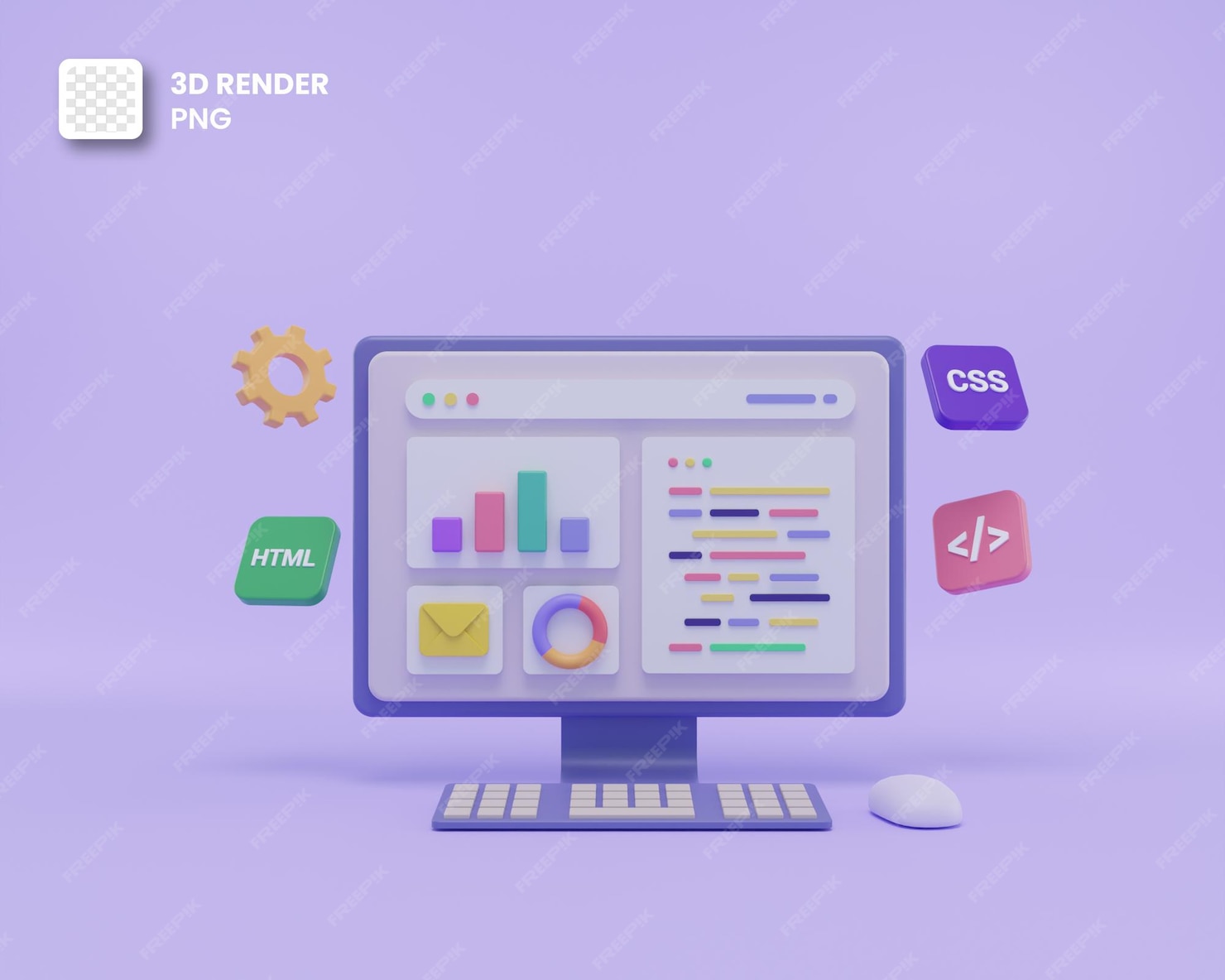 Premium PSD | 3d web development or software development or web design user interface ui and ...