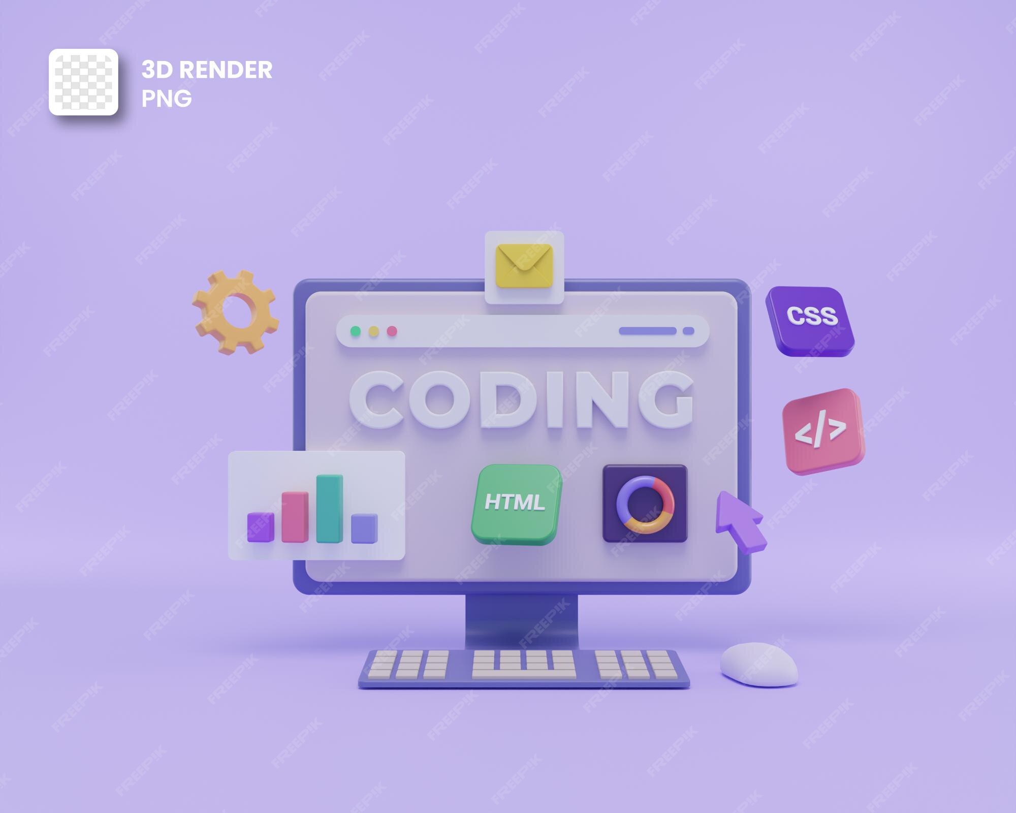 Premium PSD | 3D web development or software development or web design ...