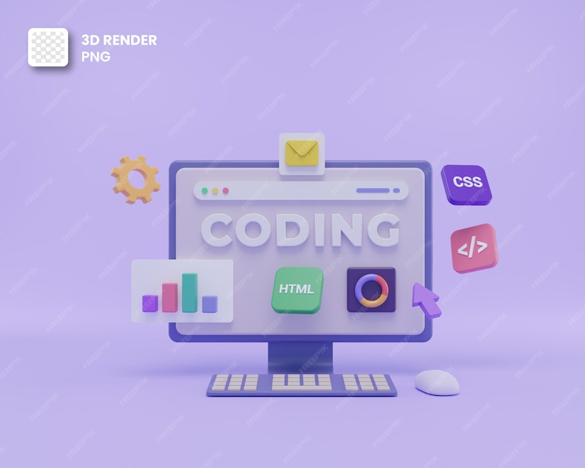 Premium PSD | 3D web development or software development or web design ...