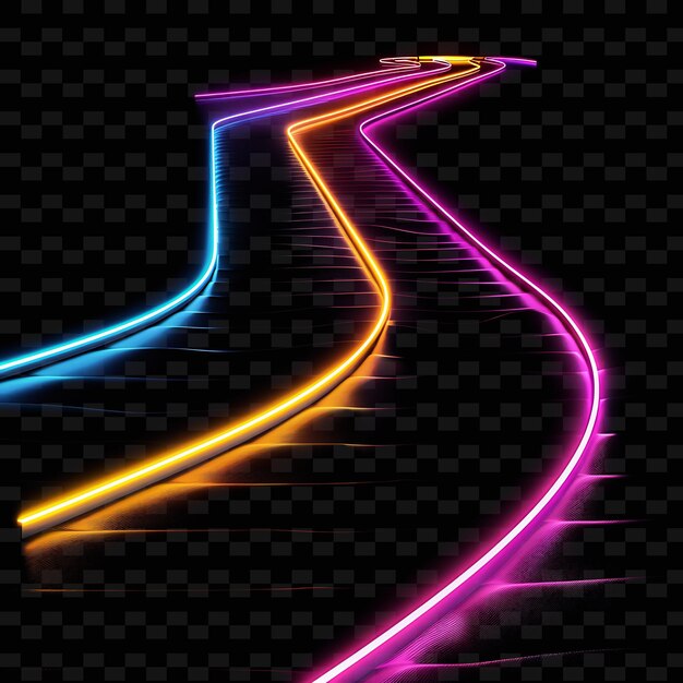 Premium PSD | Abstract colorful lines on a black background Premium PSD | Abstract colorful lines on a black background