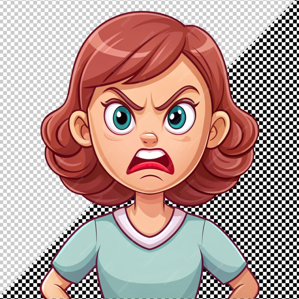 Premium Psd Angry Woman Cartoon Character Vector Illustration