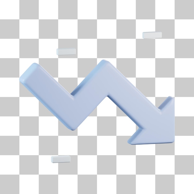 Premium PSD | Arrow Decrease Chart 3D Icon