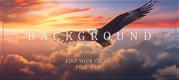 Premium PSD | Bald Eagle Soaring Through Sunset Clouds Premium PSD | Bald Eagle Soaring Through Sunset Clouds
